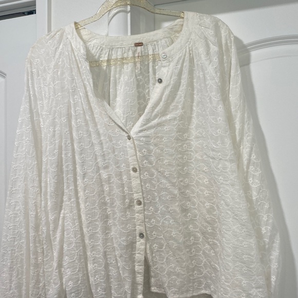 Free People | Tops | Free People White Blouse Missing Button Not ...